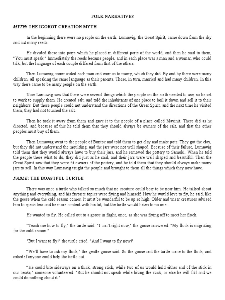 Folk Narratives | PDF