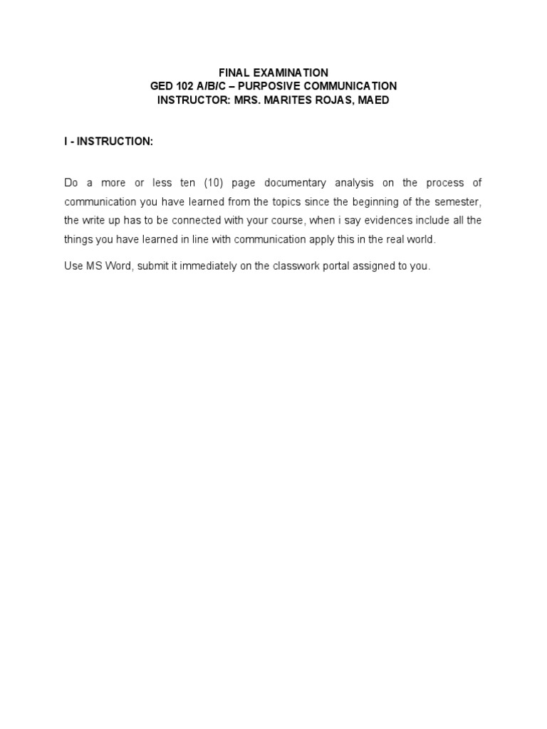 Part 2 Final Exam Ged 102 | PDF | Communication | Tagalog Language