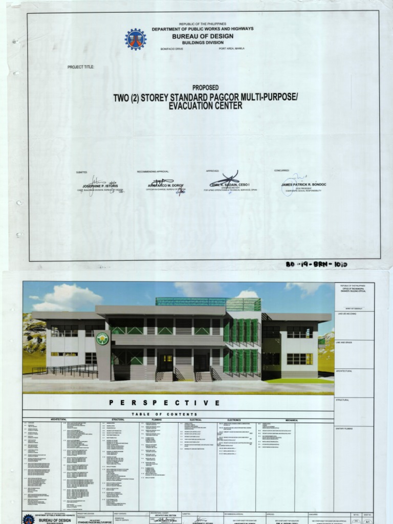 Two Storey Standard PAGCOR Multi Purpose Evacuation Center | PDF