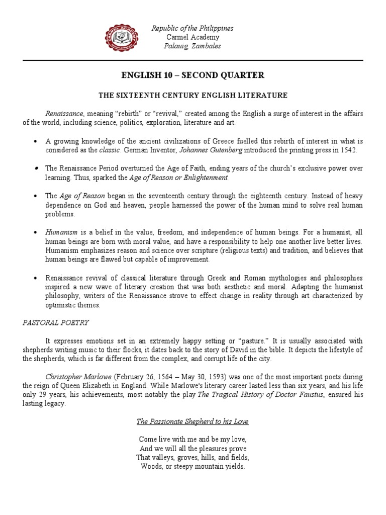 10 Q2 L1-3 Pastoral Poetry, Parody, Petrarchan Sonnet | PDF | Poetry