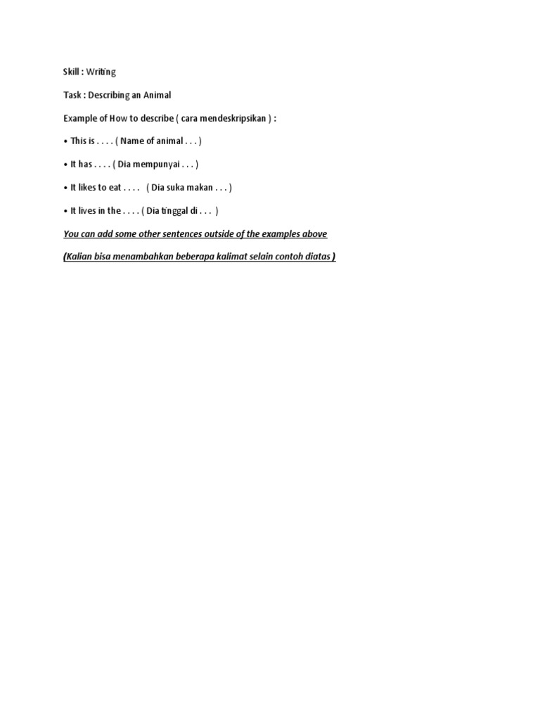 You Can Add Some Other Sentences Outside of The Examples Above (Kalian ...