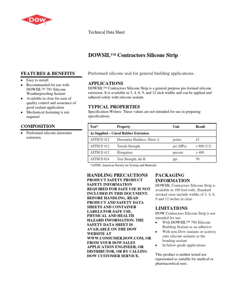 DOWSIL Contractors-Silicone-Strip | PDF | Silicone | Dow Chemical Company
