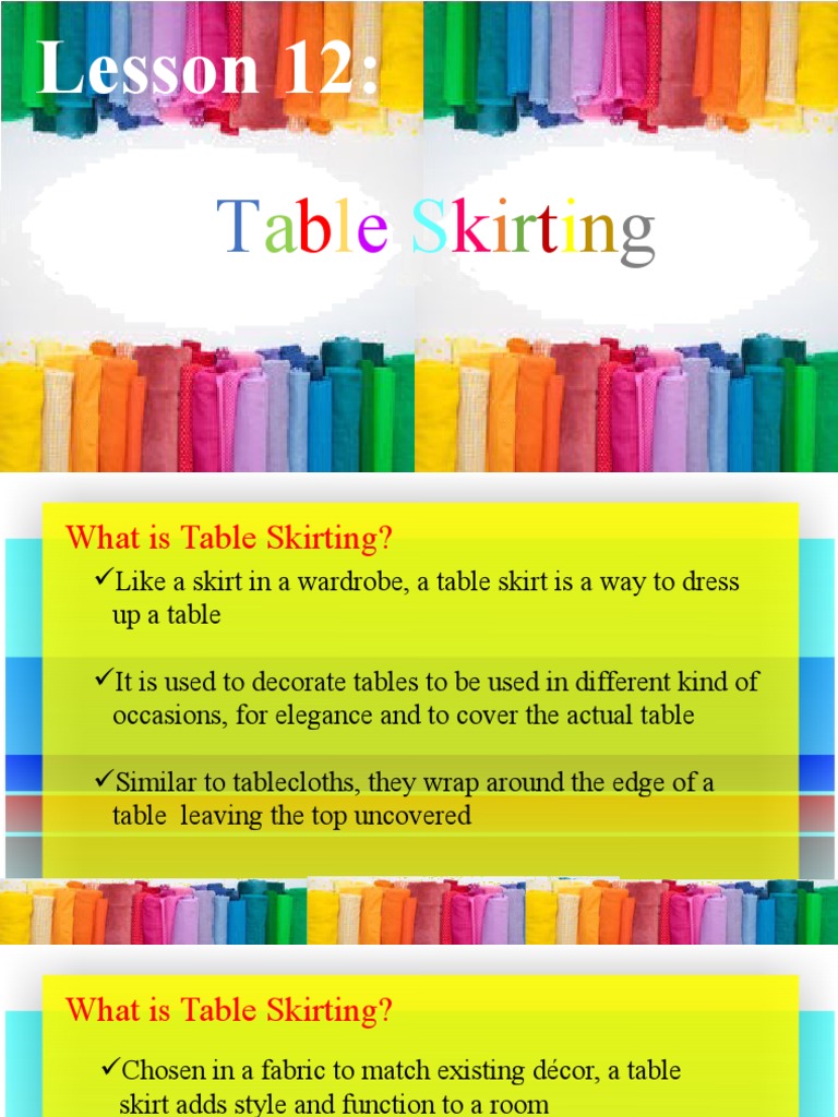 Lesson 12 Table Skirting | PDF | Skirt | Clothing