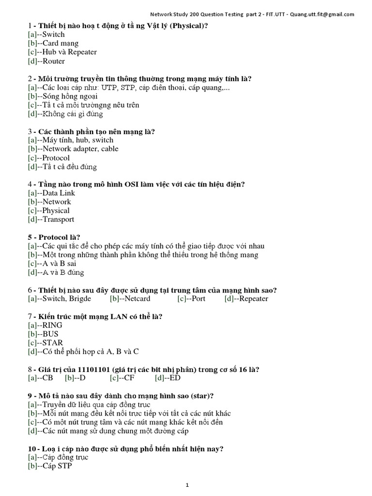 200 Question Test Nework2-OK | PDF