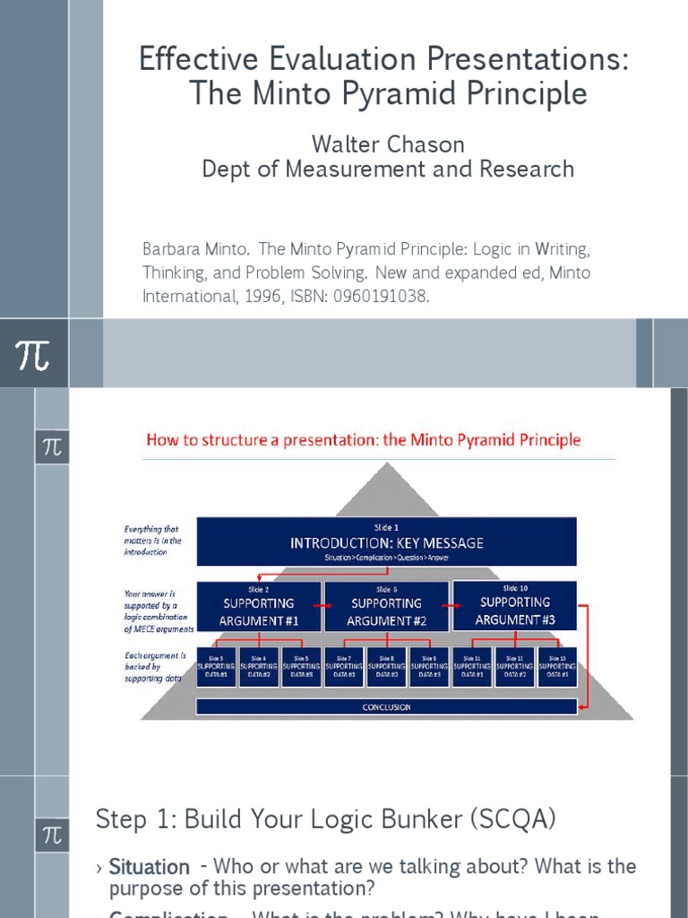 Evaluation Presentation Minto Pyramid Principle | PDF | Information ...