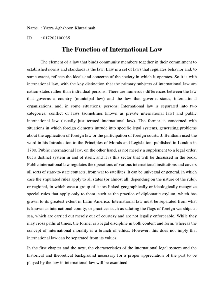 International Law Function | PDF | International Law | United Nations ...
