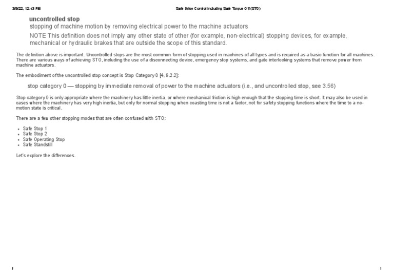 Uncontrolled Stop | PDF