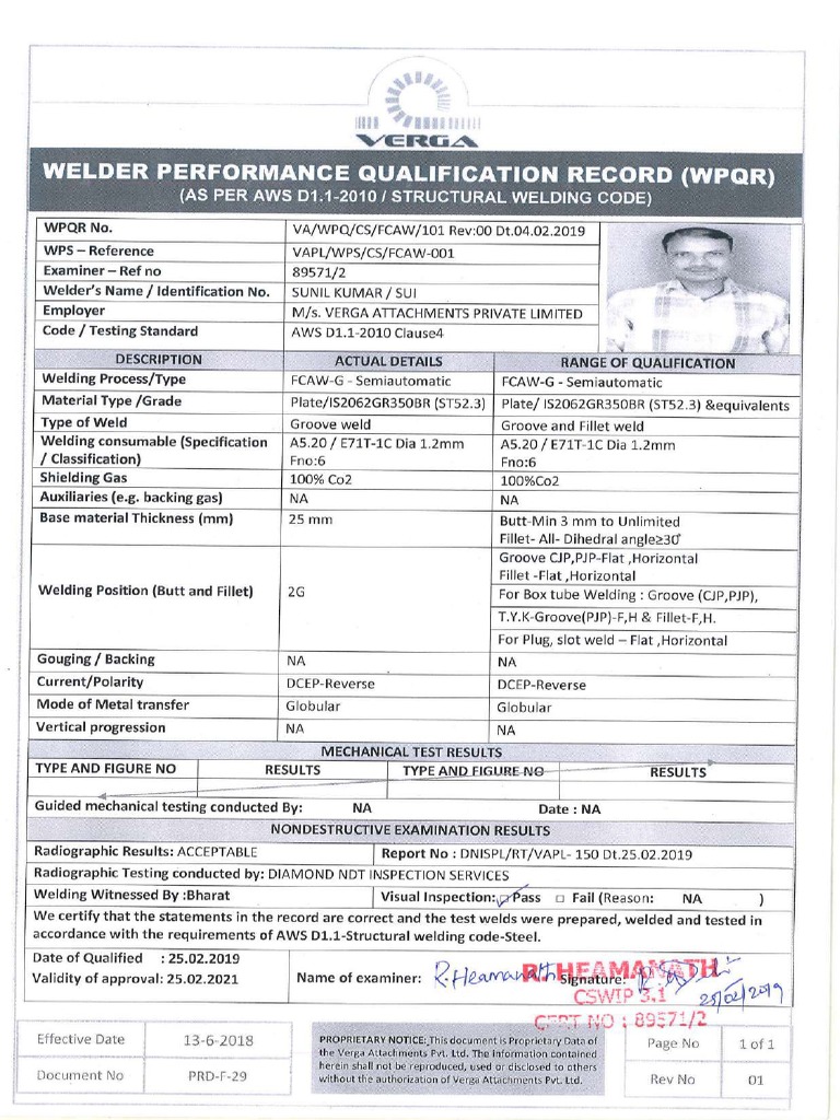 Welder - PQR | PDF
