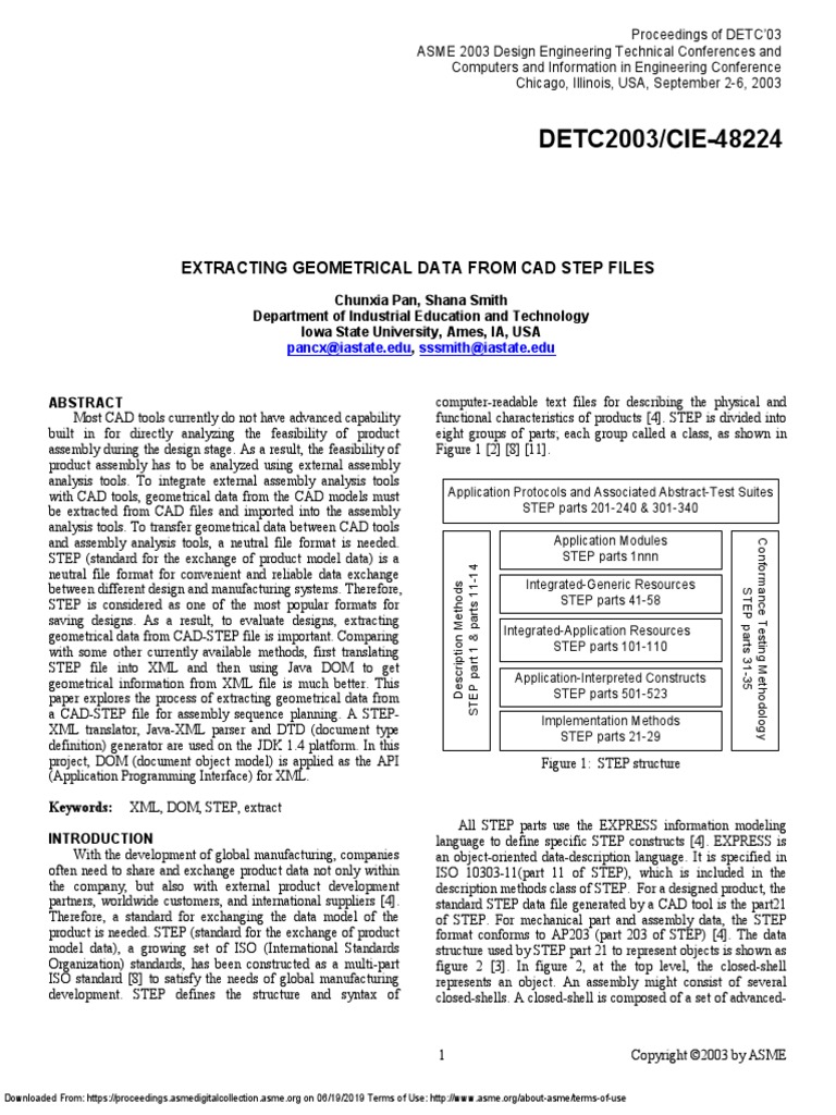 DETC2003/CIE-48224 DETC2003/CIE-482 24: Extracting Geometrical Data ...