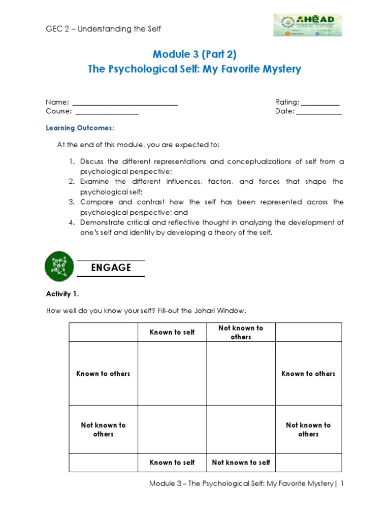 GEC 2 - Module 3 | Download Free PDF | Self Esteem | Self Efficacy