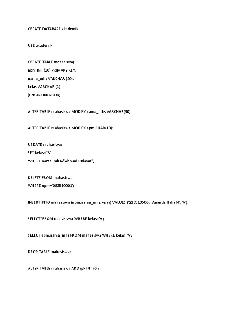 Syntax Basis Data | PDF | Data Model | Software Design