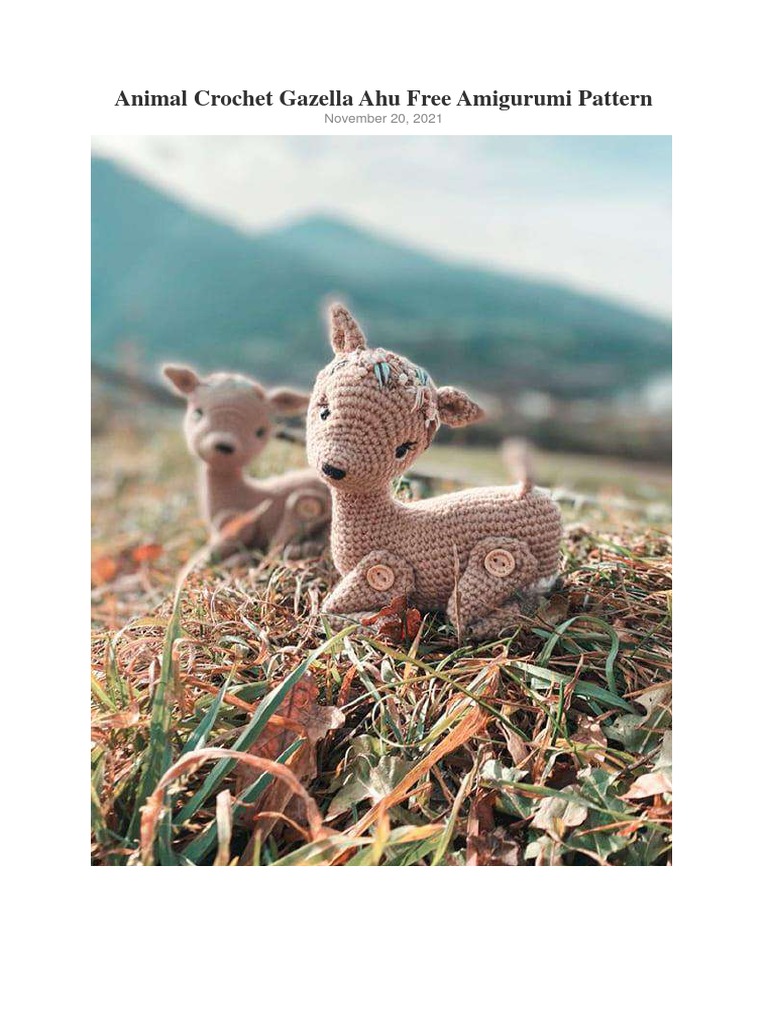 Animal Crochet Gazella Ahu Free Amigurumi Pattern | PDF | Amigurumi ...