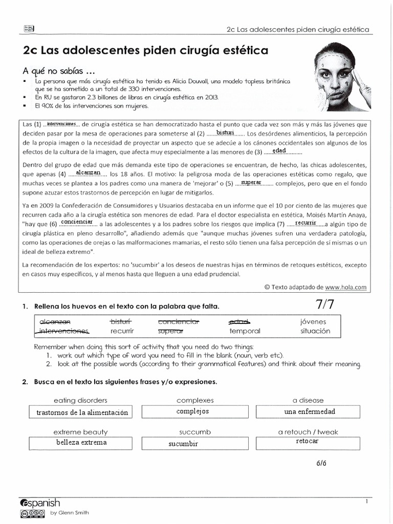 Los Adolescentes Piden Cirugía Estética | PDF | Relaciones personales ...