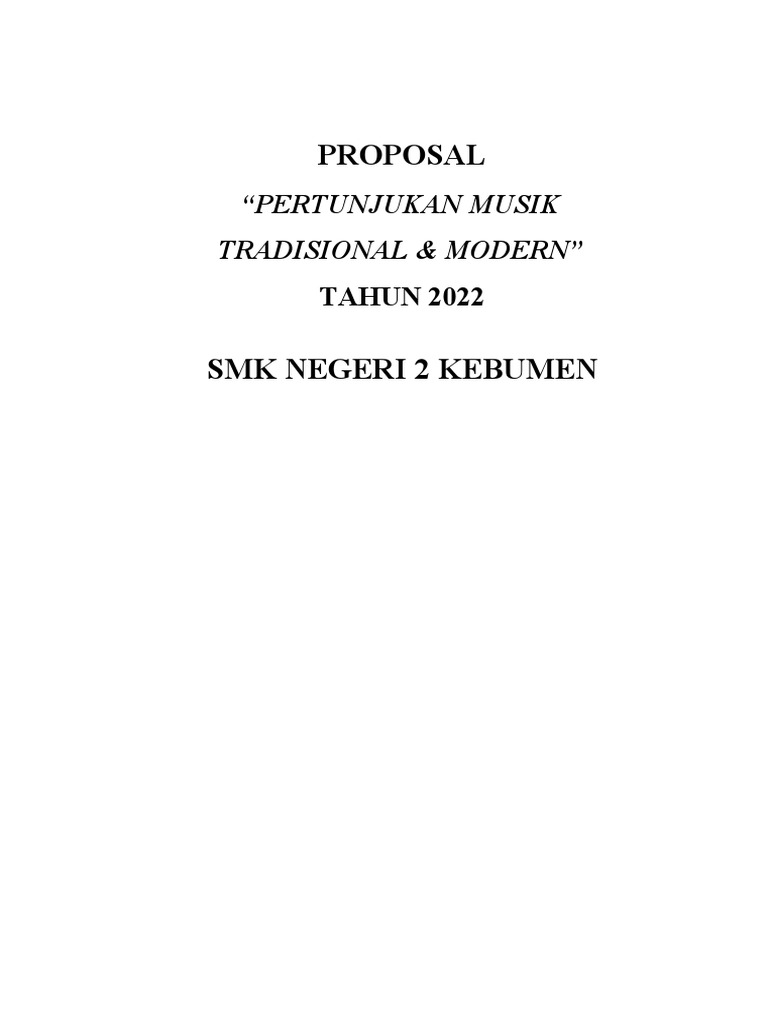 Proposal Seni Musik | PDF
