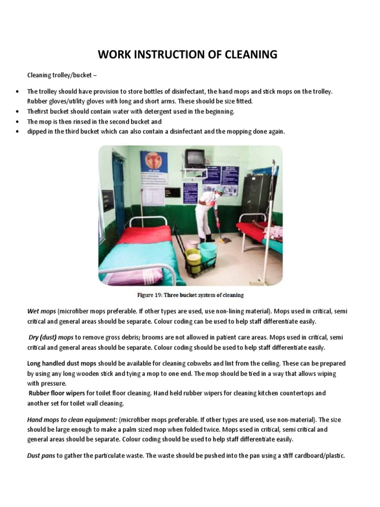 Work Instruction of Cleaning | PDF