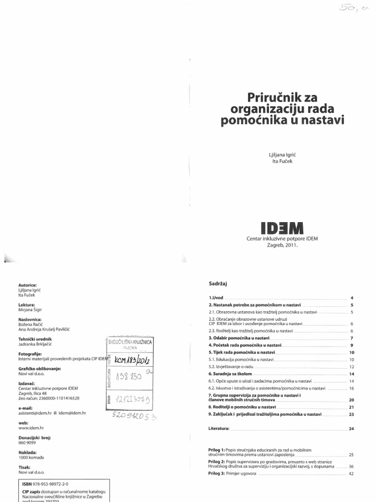 Prirucnik Za Organizaciju Rada Pomocnika U Nastavi | PDF