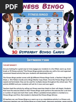 Physical Education Bingo Game, Gym & Classroom Activities🦘 Viva a ...