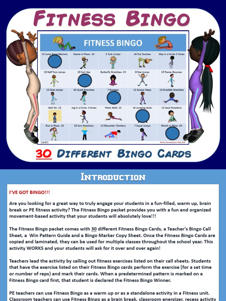 Fitness Bingo | PDF | Recreation | Physical Exercise