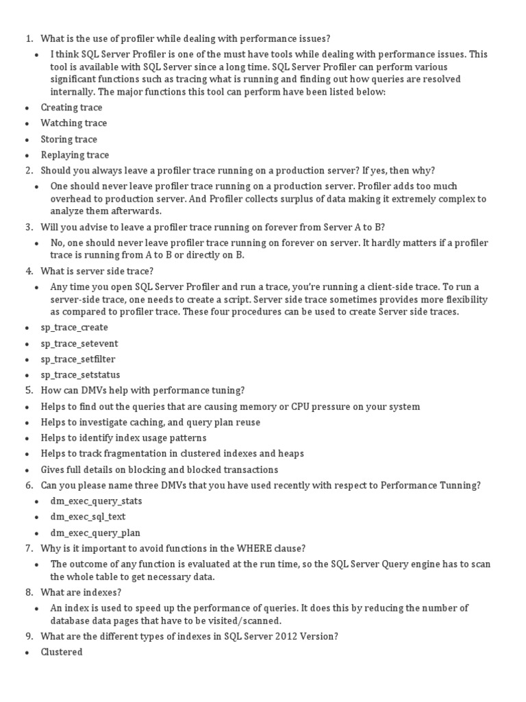 DBCC, DMVs and PT Q&A | Download Free PDF | Microsoft Sql Server | Database Index