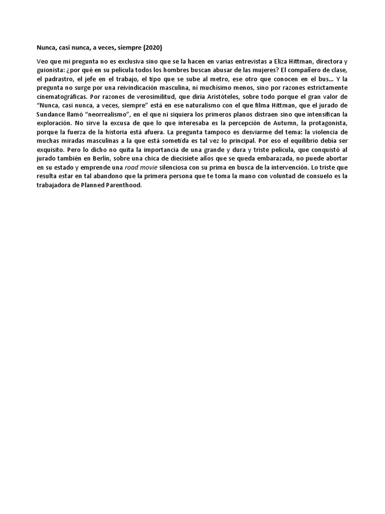 Nunca, Casi Nunca, A Veces, Siempre | PDF