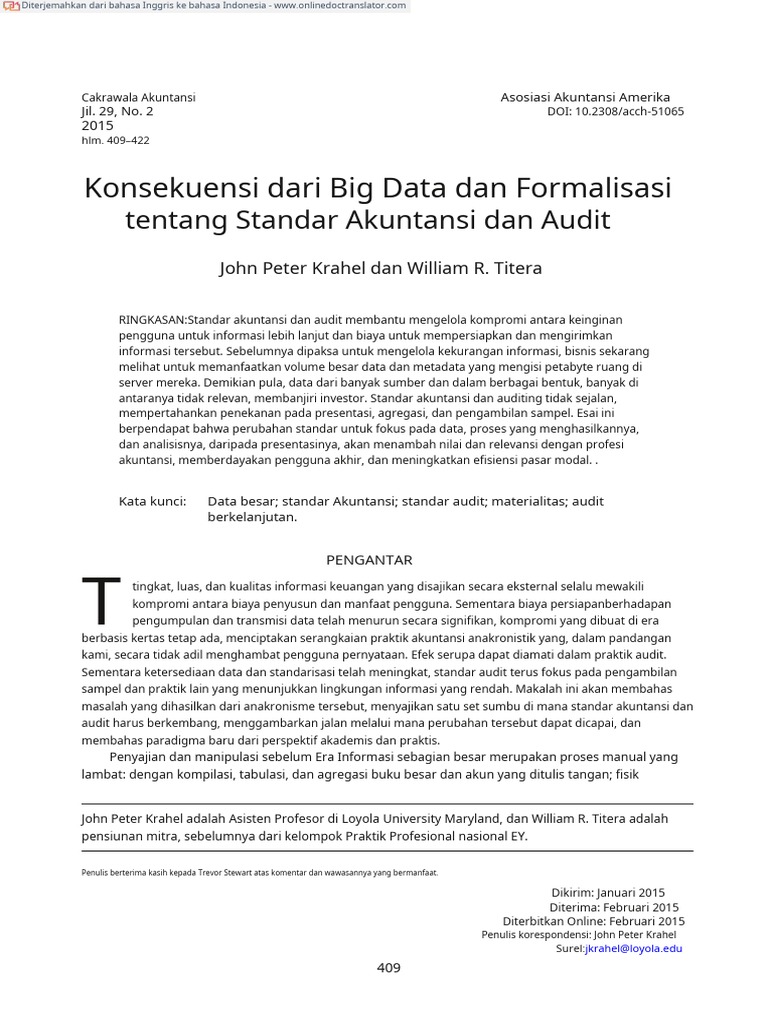 Big Data dan Evolusi Standar Akuntansi | PDF