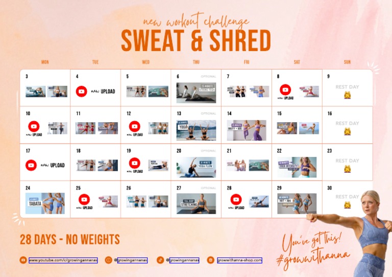 Growingannanas Workout Plan FREE January Kickstart With Rebecca Louise