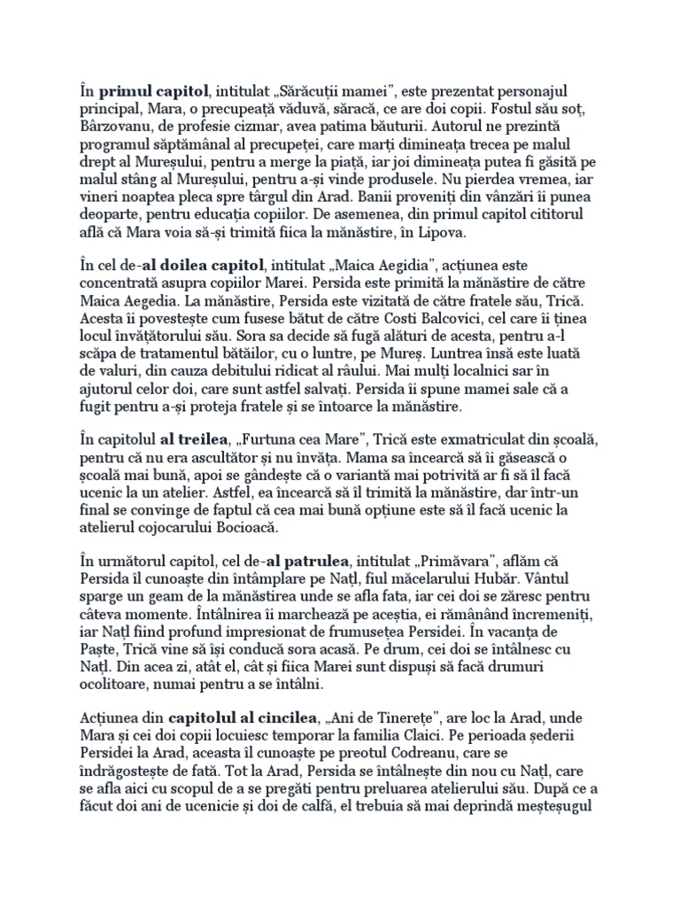 Rezumat Mara Complet | PDF