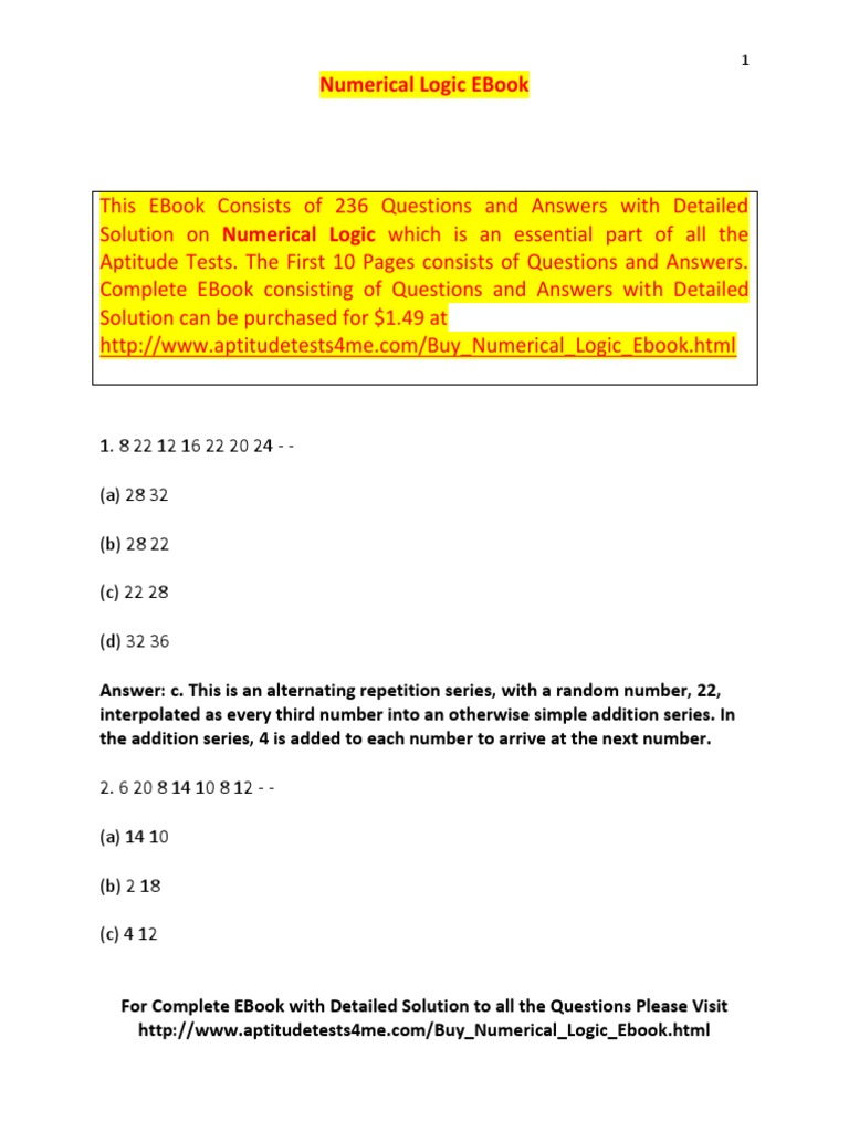 Numerical Logic 2 | PDF | Numbers | Notation
