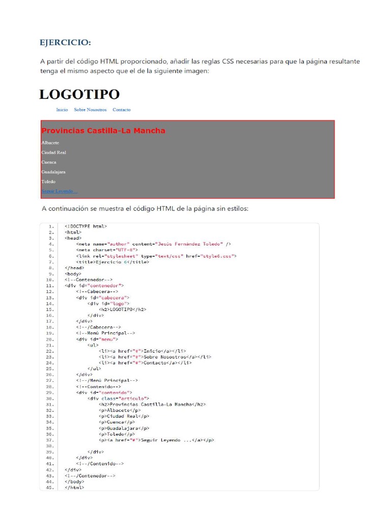 Ejercicio CSS | PDF | Arte