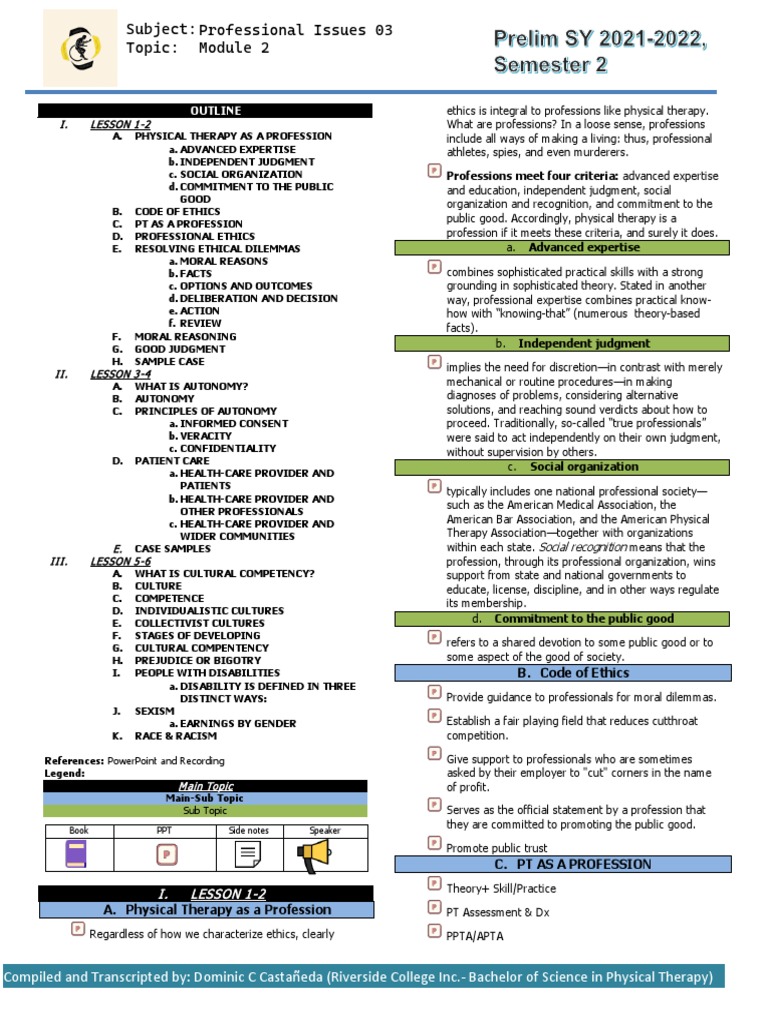 Outline: I. Lesson 1-2 | PDF | Morality | Autonomy