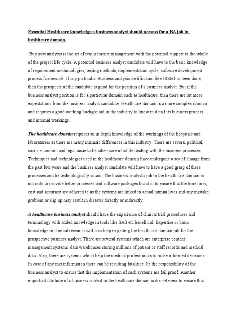 BA Health Care Domain - Tutorial | PDF | Medicaid | Health Insurance ...