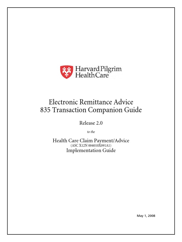 Electronic Remittance Advice 835 Transaction Companion Guide | PDF ...