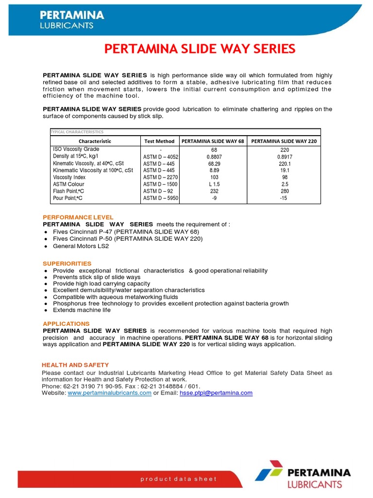 PERTAMINA - SLIDEWAY 68 (English Version) | PDF | Lubricant | Viscosity