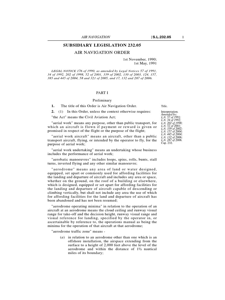 Air Navigation Order | Download Free PDF | Visual Flight Rules ...