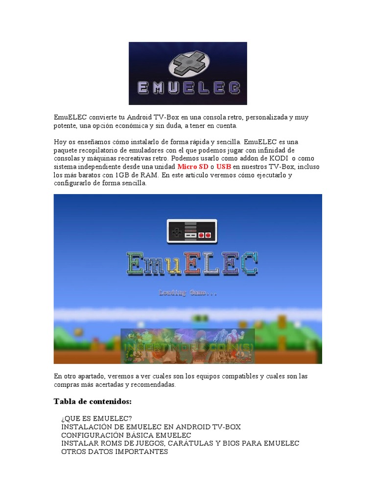 Instalar EmuELEC en Android TV-Box | PDF | Archivo de computadora ...