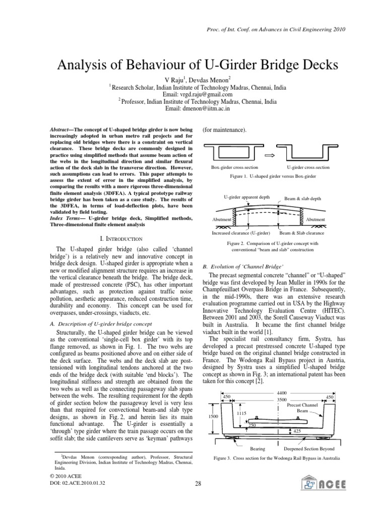 Paper On PSC U Slab | Download Free PDF | Bending | Bridge