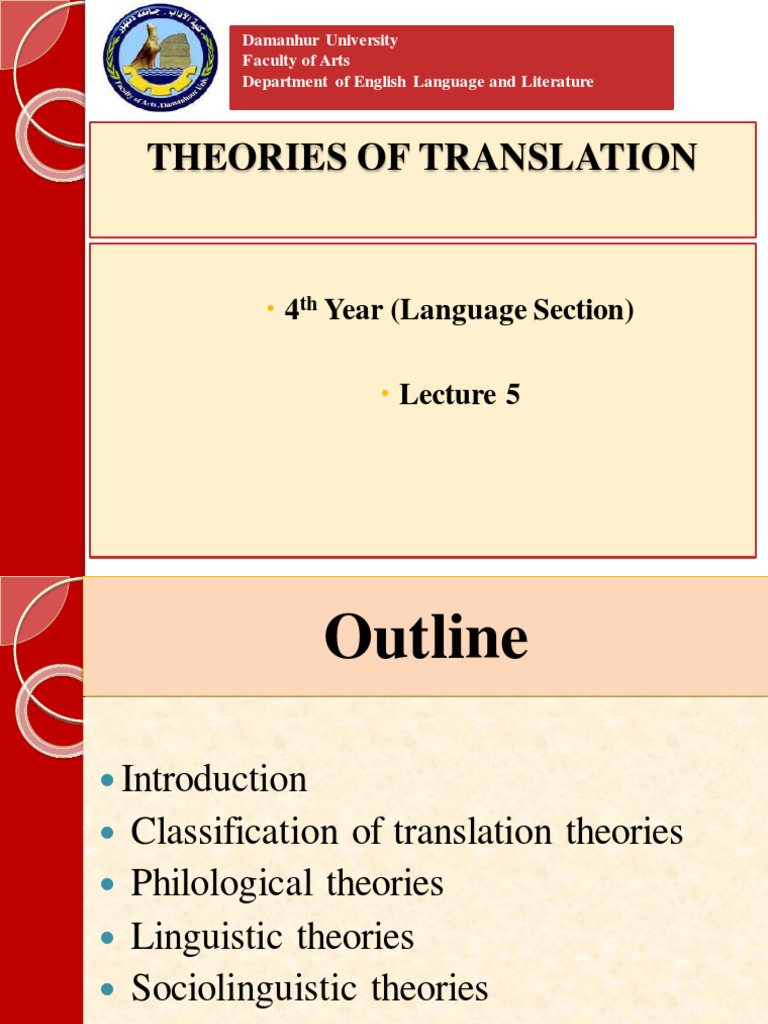 Theories of Translation: 4 Year (Language Section) | PDF | Translations ...