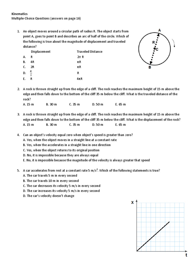 Kinematics Practice | PDF | Projectiles | Acceleration