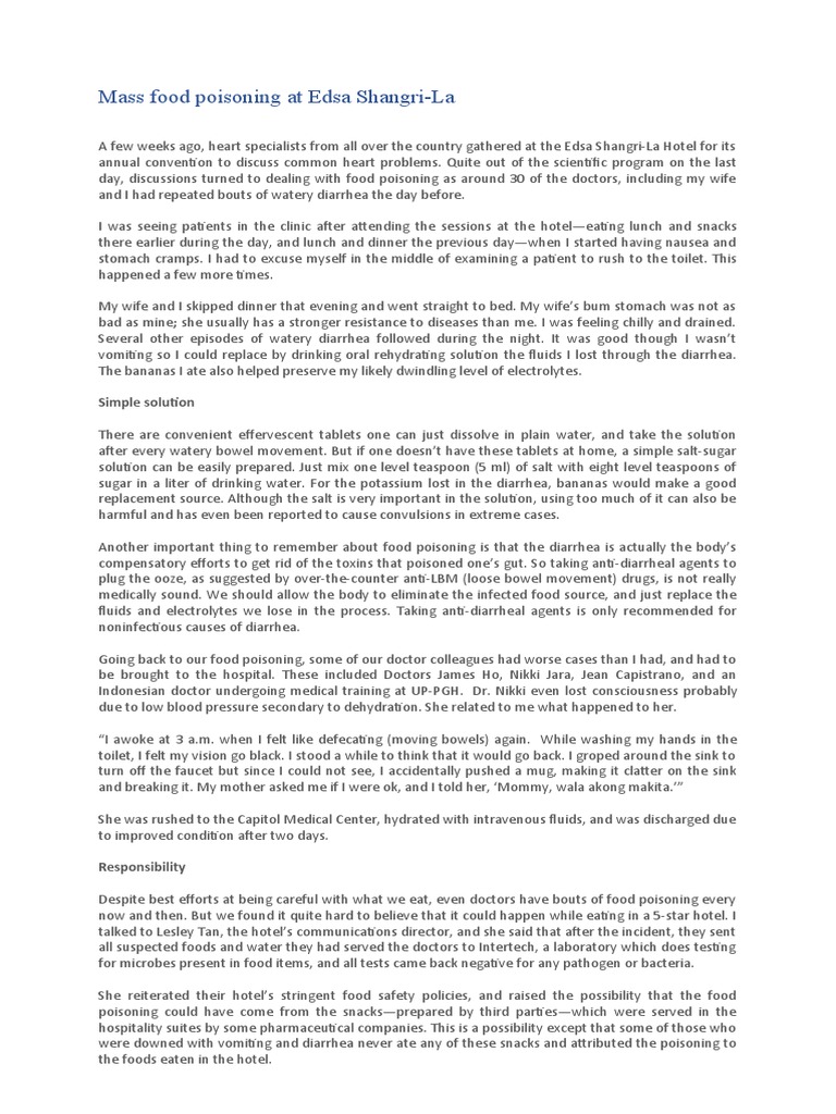 Case Study 3 | PDF | Foods | Foodborne Illness