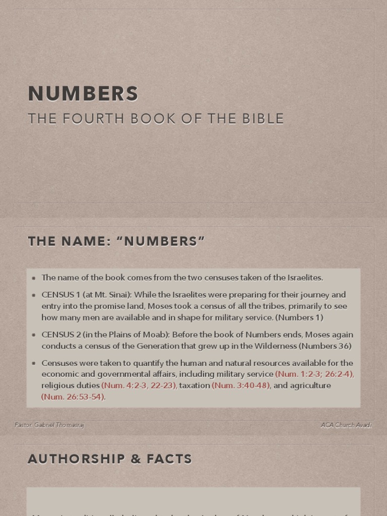 Numbers - Overview | PDF | Book Of Numbers | Torah