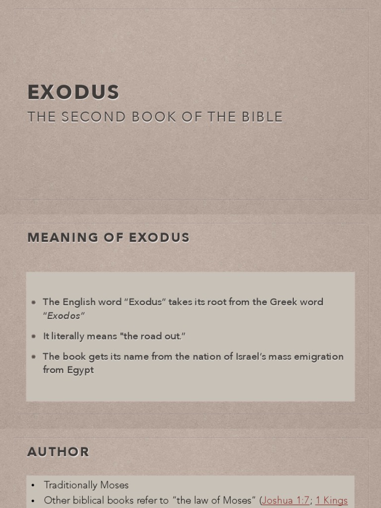 Exodus - Overview | PDF | Book Of Exodus | The Exodus