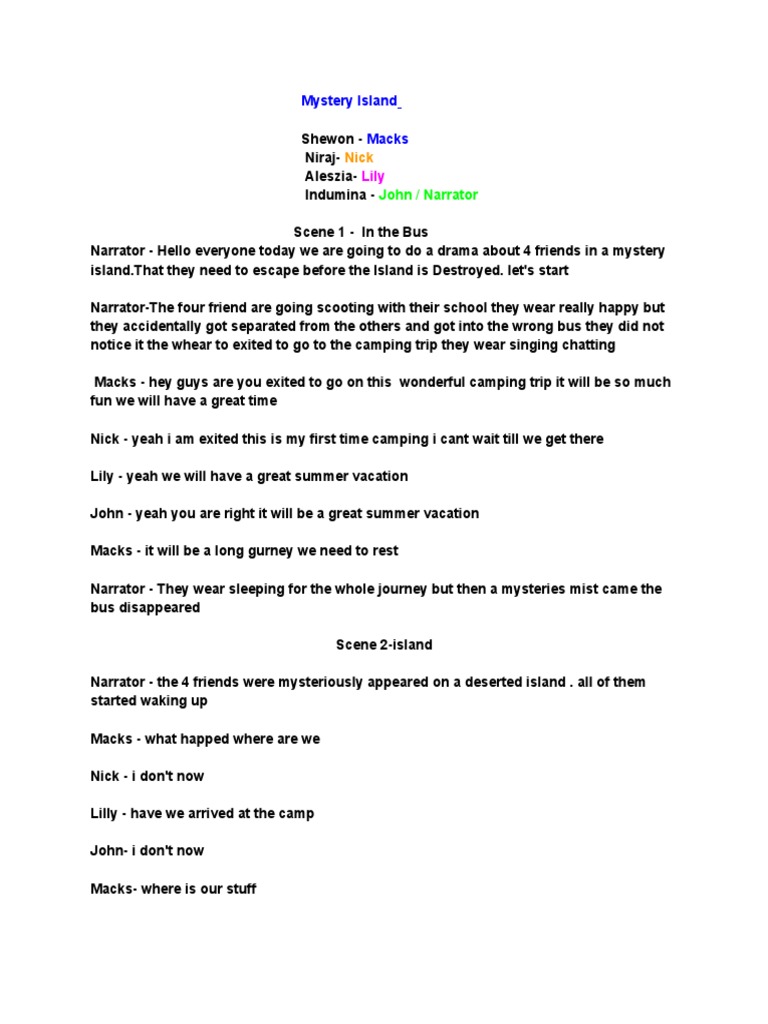 Mystery Island Macks: John / Narrator | PDF