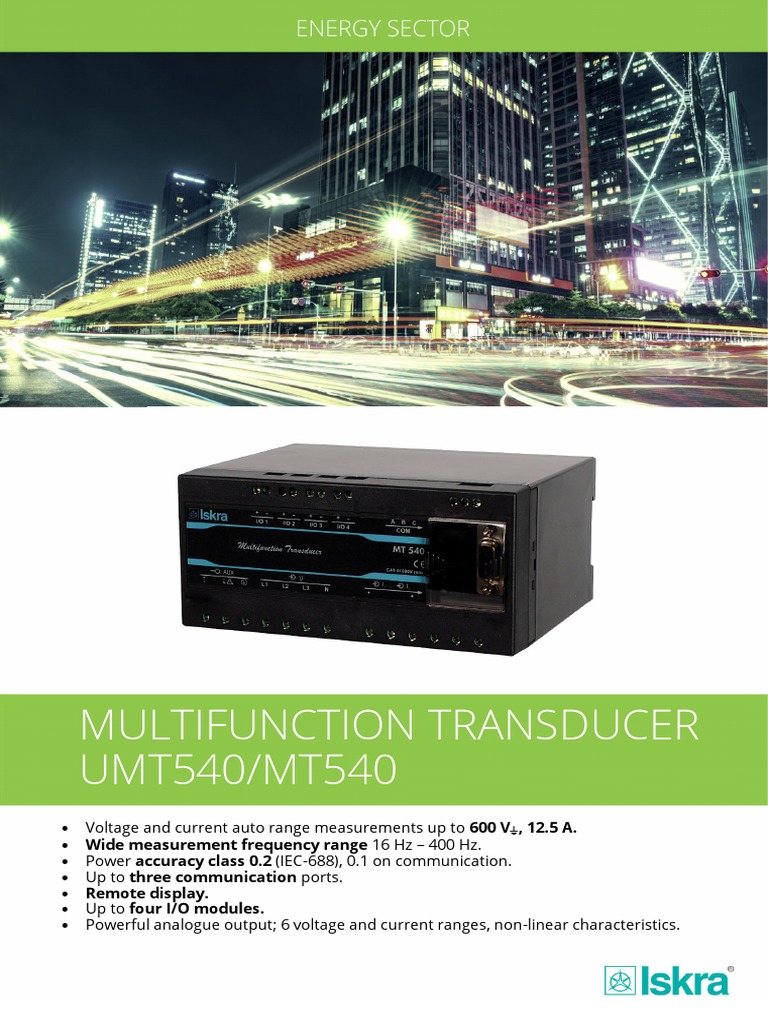Multifunction Transducer UMT540/MT540:, 12.5 A. Wide Measurement ...