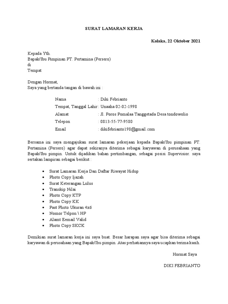 CV Diki Febrianto 2 | PDF