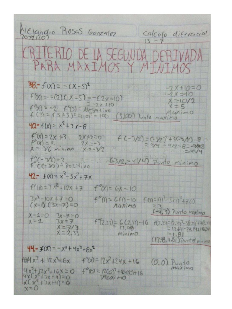 Criterio de La Primera Derivada para Máximos y Mínimos | PDF