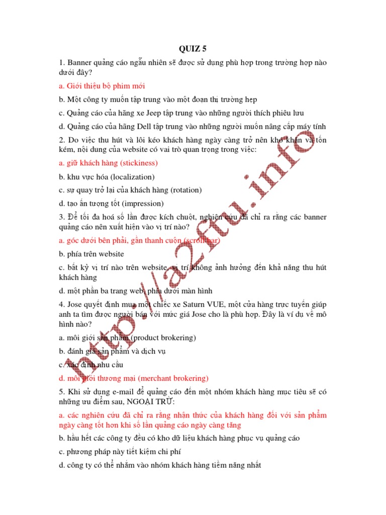 Quiz 5 | PDF