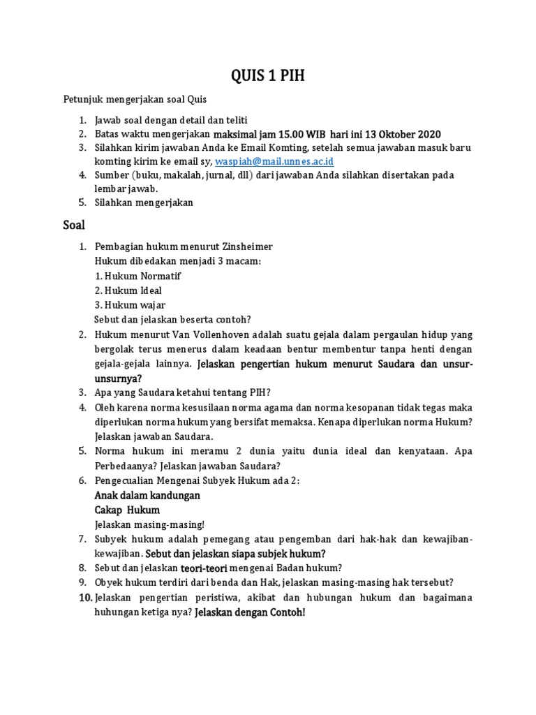 Hafizh Daffa Setiawan QUIS 1 PIH-dikonversi | PDF