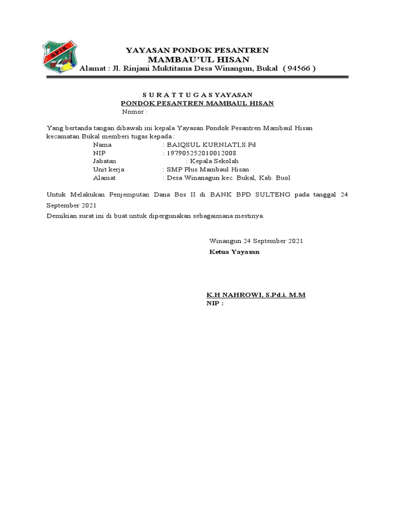 SK Yayasan Pondok Pesantren | PDF