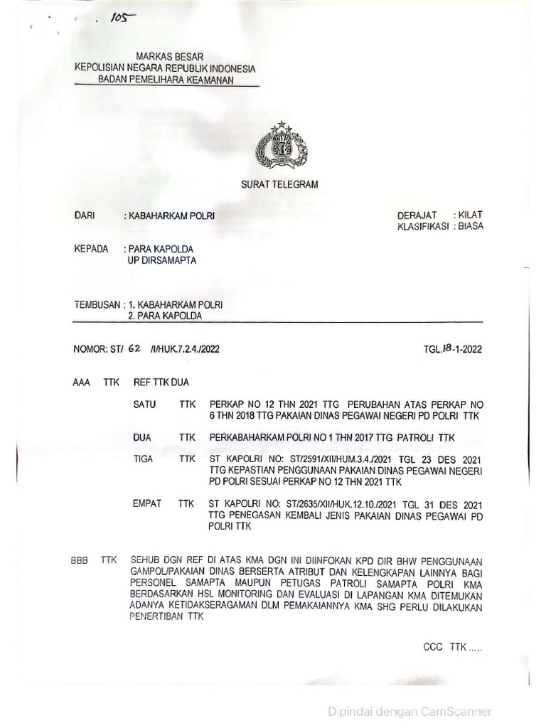 TR Penggunaan Gampol, Atribut Dan Kelengk | PDF