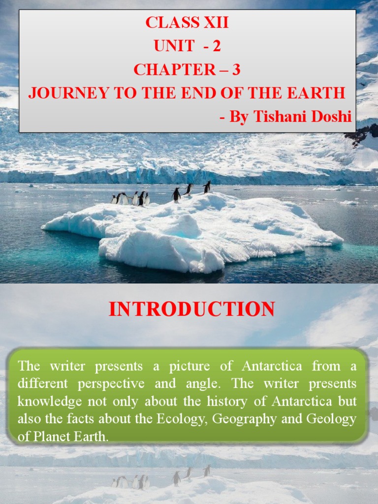 Class Xii Unit - 2 Chapter - 3 Journey To The End of The Earth - by ...